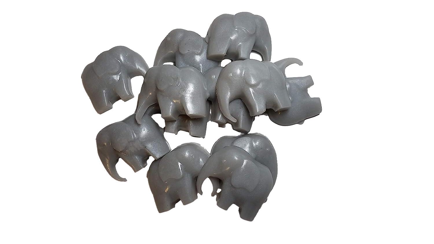 Elephant Soaps for Baby Shower Favors First Birthday Party Goats Milk Honey Scent 20 Pack (gray)