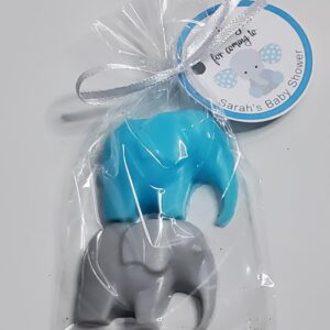 Elephant Soaps for Baby Shower Favors First Birthday Party Goats Milk Honey Scent 20 Pack (gray)