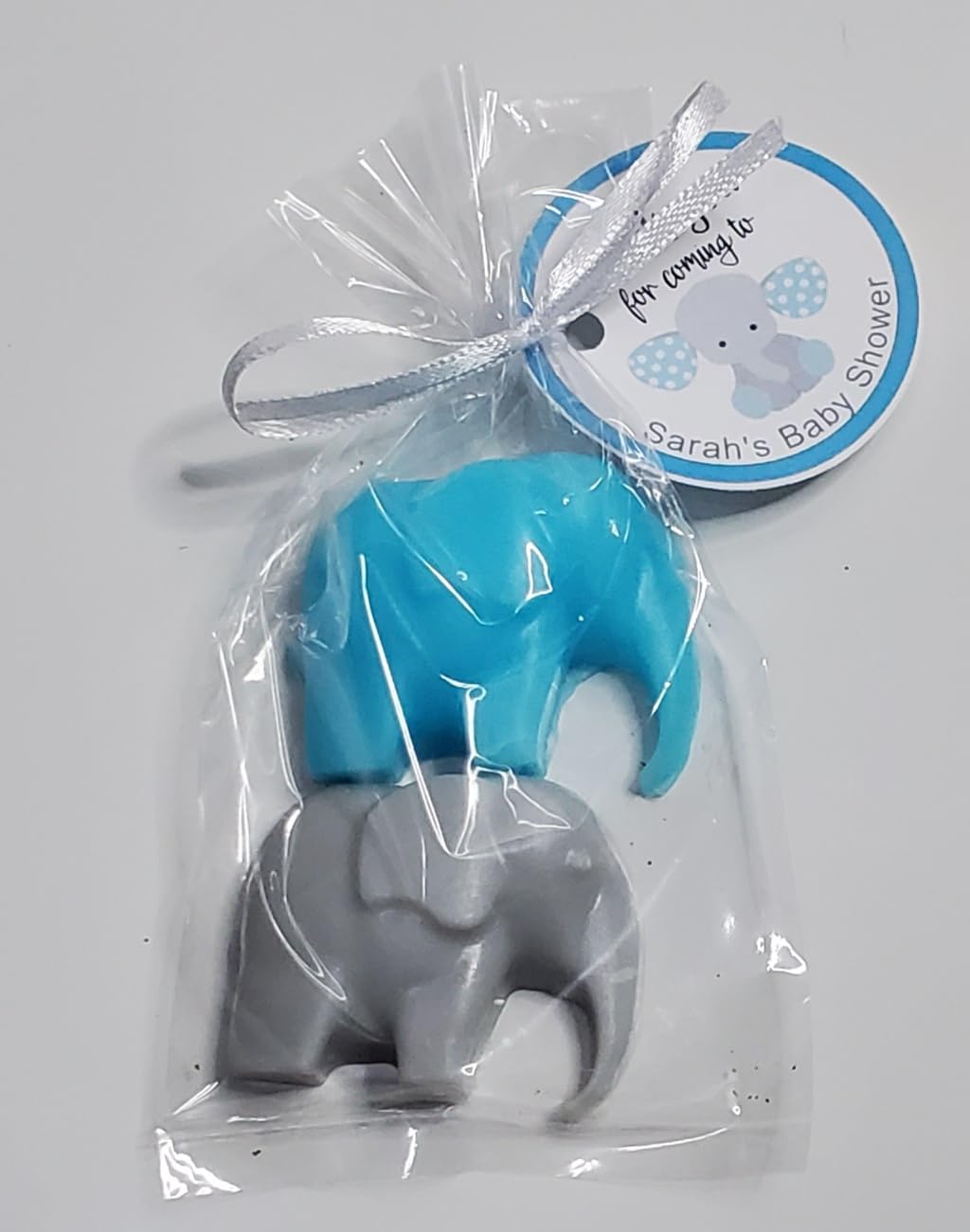 Elephant Soaps for Baby Shower Favors First Birthday Party Goats Milk Honey Scent 20 Pack (gray)