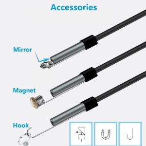 USB C Endoscope for OTG Android Phone, Computer, 5.5 mm Borescope Inspection Snake Camera Waterproof, 16.4 Ft Semi-Rigid Cord with 6 LED Lights, Compatible with Windows PC, MacBook