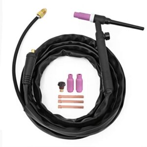 hzxvogen tig welding torch wp17v 4m welder torch 140a 150-amp air cooled sr-17v tig welder gun with europe plug for lift tig lift arc