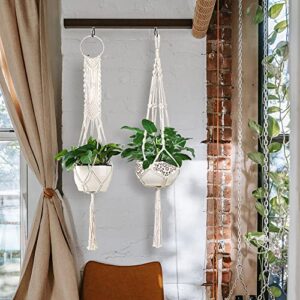 ZOUTOG Macrame Plant Hanger Indoor, Set of 4 Indoor Hanging Planter, Handmade Hanging Plant Holder - 43 Inch, 4 Legs