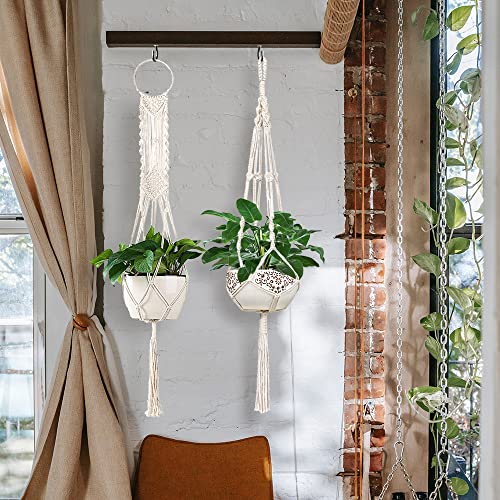 ZOUTOG Macrame Plant Hanger Indoor, Set of 4 Indoor Hanging Planter, Handmade Hanging Plant Holder - 43 Inch, 4 Legs