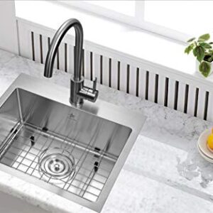 Starstar 19.75 x 16.75 inch Drop-in Topmount 304 Stainless Steel Single Bowl Bar/Kitchen/Laundry/Yard/Office Sink (With Grid)