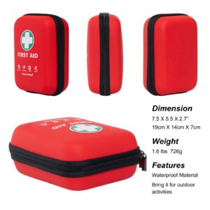 General Medi First Aid Kit - 170 Pieces Hard Case and Lightweight - Great for Travel, Home, Office, Vehicle, Camping, Workplace & Outdoor (Red)