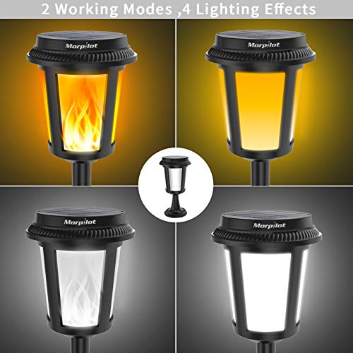 Keenstone Solar Lights, Waterproof Solar Torch Lights with Flickering Dancing Flame, 4 Lighting Effects Auto On/Off Outdoor Decorative Lighting for Holiday Party Pool Yard Decor Christmas Gift 2 Pack