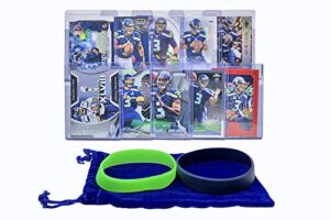 russell wilson (10) assorted football cards bundle - seattle seahawks trading card