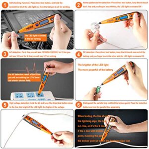 Finder Digital Voltage Tester Pen 12V-220V DC & AC Voltage Detector Intelligent Induction Electroprobe for Home Appliance Repairing and Detection