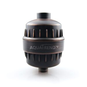 aquatrend shower head filter, oil-rubbed bronze universal 15-stage shower filter for hard water reduce chlorine,dry itchy skin,dandruff, improve the condition of your skin,hair and nails