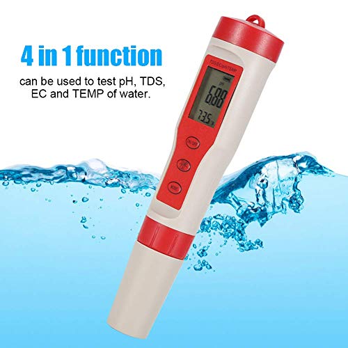 Water PH Tester 4 in 1 Function pH TDS EC Temp Digital Water Quality Tester Monitor Meter Test Pen