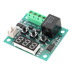 W1209 12V DC Digital Temperature Controller Board Micro Digital Thermostat -50-110°C Electronic Temperature Cool Temp Control Module Switch with 10A One-Channel Relay and Waterproof with LED Display