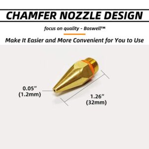 Hot Glue Gun Tips 7/16inches Thread Interchangeable Copper Nozzles for Hot Melting Glue Gun Bore Size 0.05" 0.06" 0.08" x 1.26" with Mini Wrench and Rubber Gaskets for Replacement Parts, 3Pcs/Set