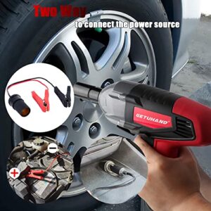 GETUHAND Electric Impact Wrench 1/2 Inch & 12 Volt 400N.M 300ft-lbs Max Torque with 1/2" Strong Square Drive, Portable Car Impact Wrench Kit with Sockets and Carry Case