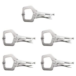 yaegarden 11'' c clamp locking pliers adjustable welding clamps locking welding c clamp w/swivel pad(5)