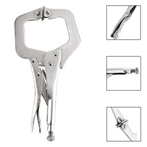 YaeGarden 11'' C Clamp Locking Pliers Adjustable Welding Clamps Locking Welding C Clamp w/Swivel Pad(5)