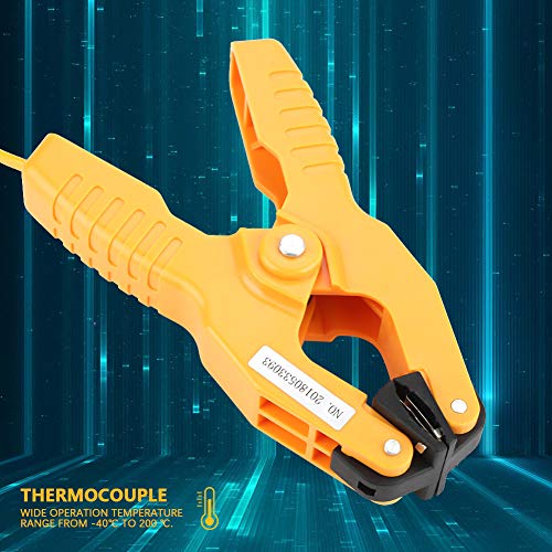 Thermocouple Pipe Clamp Walfront HT-05 K-Type Thermocouple Temperature Sensor Probes Clip Pipe Clamp 1~3/8" (-40~200℃)