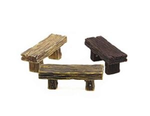 oddier 3pcs mini resin bench miniature fairy garden bench dollhouse accessories statue diy decor gift