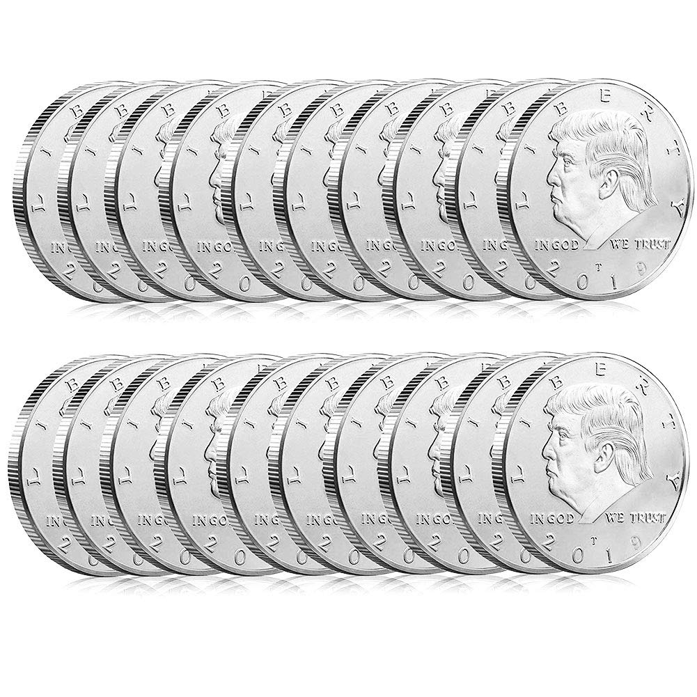 Donald Trump Coin, 2019 Silver Plated Collectable Coin, 45th President - 20 Pack