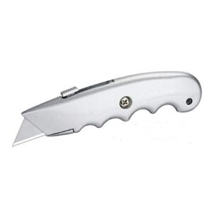 Wideskall Heavy Duty Contoured Handle Retractable Blade Utility Knife with 10 Razor Blades (Metal Frame)