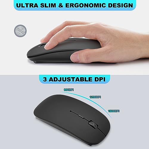 Wireless Numeric Keypad, TRELC Mini 2.4G 18 Keys Number Pad, Portable Silent Financial Accounting Numeric Keypad Keyboard Extensions with Wireless Mouse for Laptop, PC, Desktop, Notebook(Black)