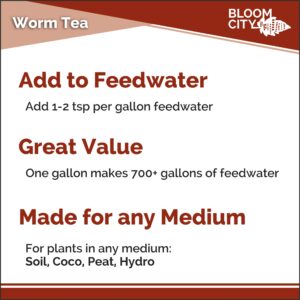 Organic Earthworm Tea Concentrate and Compost and Bokashi Booster by Bloom City, Quart (32 oz)