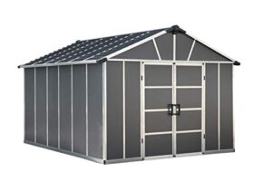 palram - canopia | yukon 11x13 storage shed, gray