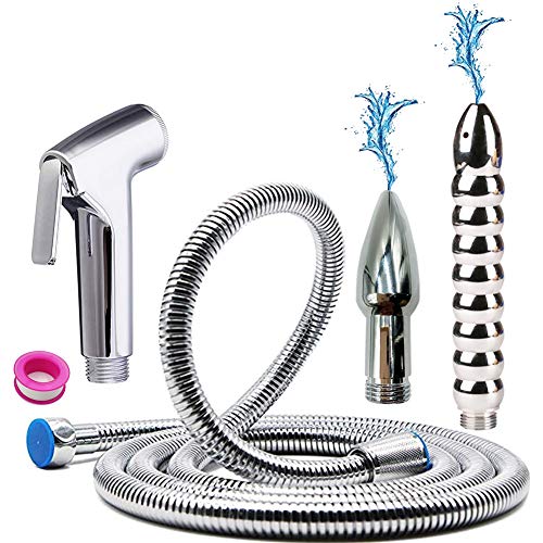 GNEGKLEAN Bathroom Handheld 2M Shower Hose Enema Douche Bidet Cleaning System Kit