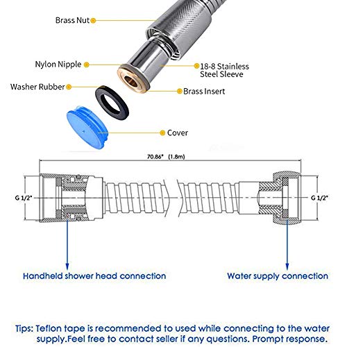 GNEGKLEAN Bathroom Handheld 2M Shower Hose Enema Douche Bidet Cleaning System Kit