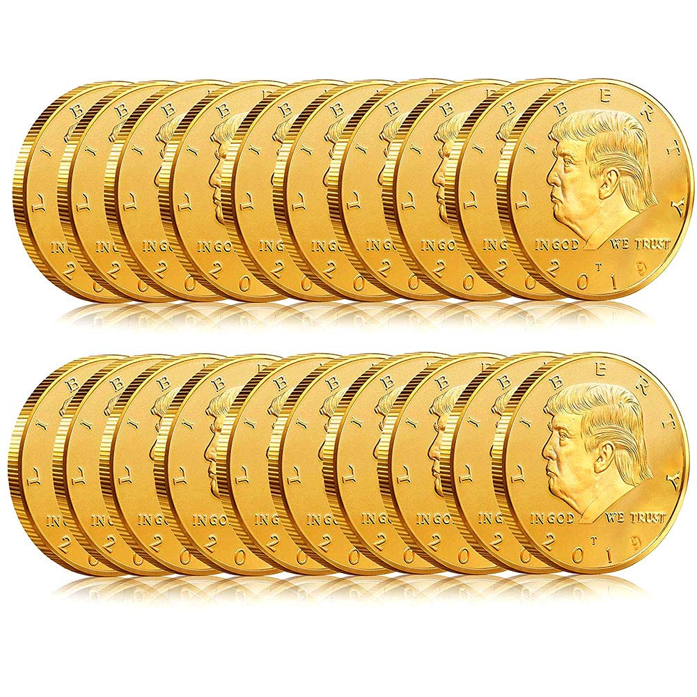 Donald Trump Gold Coin, 2019 Gold Plated Collectable Coin, 45th President - 20 Pack