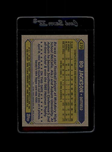 1987 Topps #170 Bo Jackson NM-MT RC Rookie Kansas City Royals Baseball