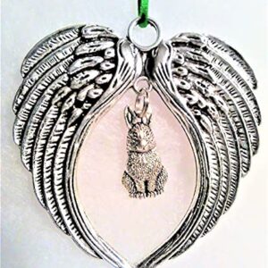 Bunny Loss Memorial Angel Wings Ornament Keepsake Sympathy Gift for Pet Owner