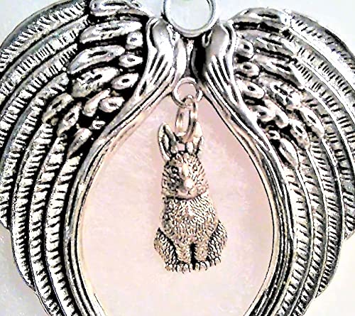 Bunny Loss Memorial Angel Wings Ornament Keepsake Sympathy Gift for Pet Owner