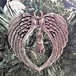 Bunny Loss Memorial Angel Wings Ornament Keepsake Sympathy Gift for Pet Owner