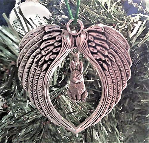 Bunny Loss Memorial Angel Wings Ornament Keepsake Sympathy Gift for Pet Owner