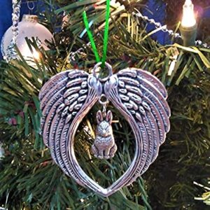 Bunny Loss Memorial Angel Wings Ornament Keepsake Sympathy Gift for Pet Owner