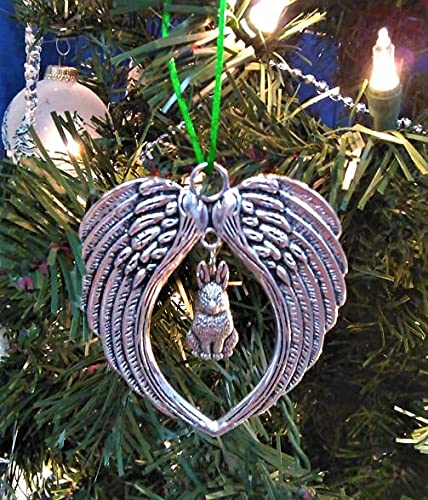 Bunny Loss Memorial Angel Wings Ornament Keepsake Sympathy Gift for Pet Owner