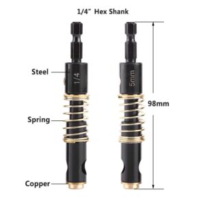 Yakamoz 2Pcs 1/4-Inch Hex Shank Center Drill Bit Set Door Window Cabinet Self Centering Hinge Tapper Core Hole Openning Puncher Bits Woodworking Tools 5mm 1/4''