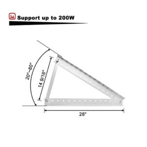 LBG Products 28" Adjustable Solar Panel Tilt Mount Mounting Brackets with Foldable Tilt Legs for Roof, RV,Boat,Off Grid System