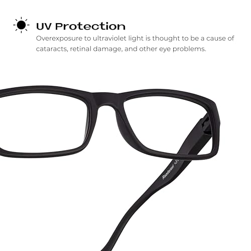 Readerest Blue Light Blocking Reading Glasses, UV Protection, Blue Light Glasses Men No Magnification