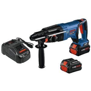 bosch gbh18v-26dk24 18v ec brushless sds-plus® bulldog™ 1 in. rotary hammer kit with (2) core18v® 8 ah high power batteries