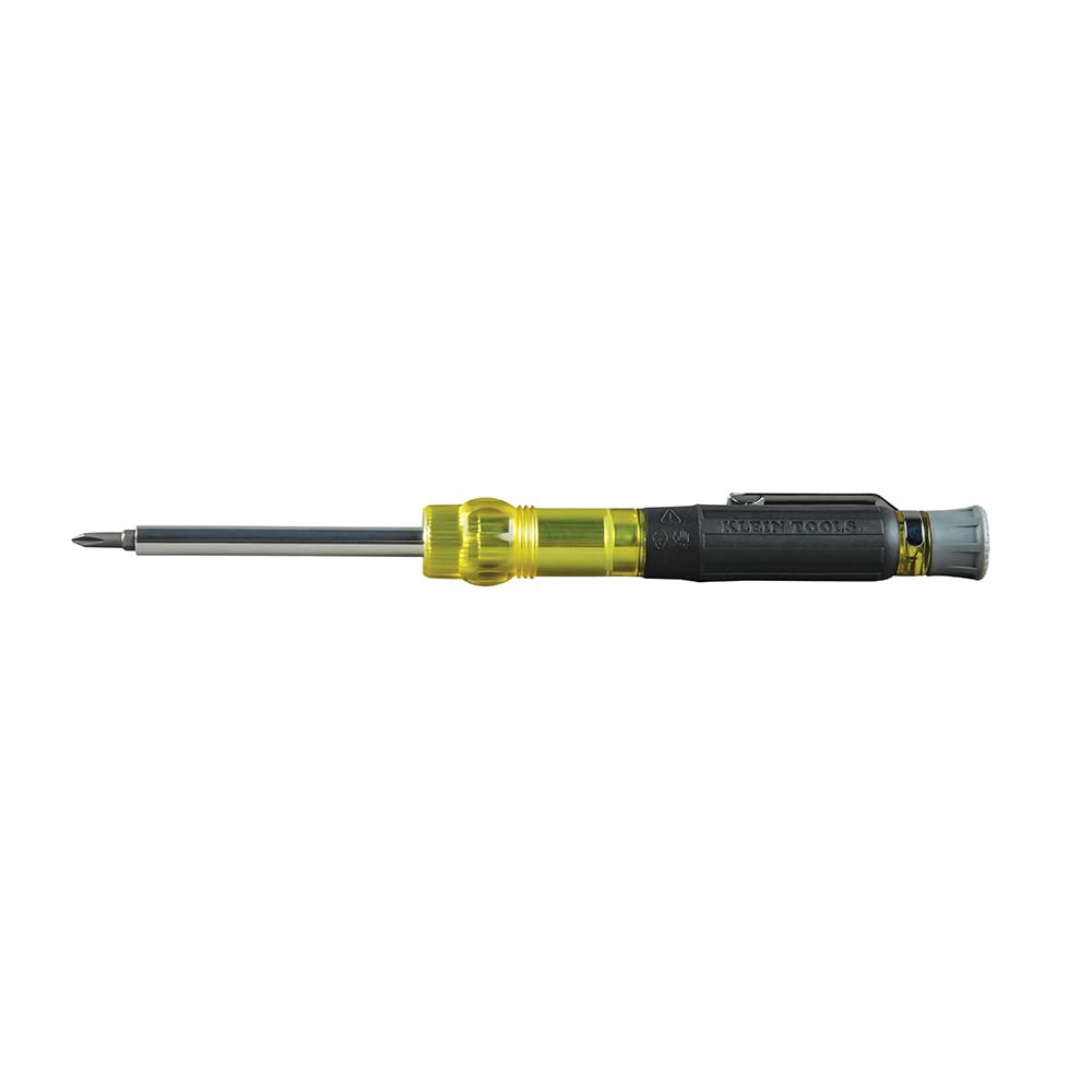 Klein Tools 32614 Multi-bit Precision Screwdriver Set, 4-in-1 Electronics Pocket Screwdriver, Professional Phillips and Slotted Bits, EDC