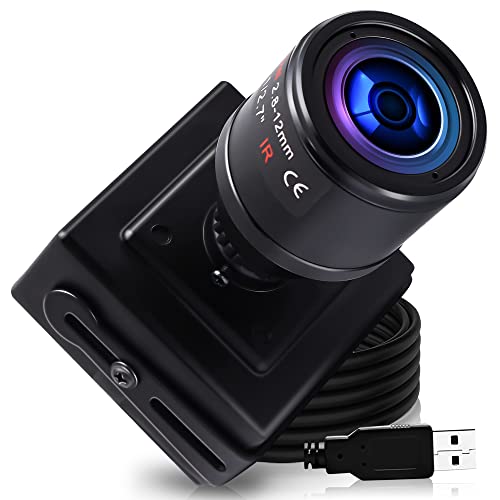 2.8-12mm Varifocal Lens Usb Camera High fps Full HD 1080p Web Camera with CMOS OV2710 Image Sensor,640X480@100fps USB2.0 Webcam Manual Zoom&Focus usb with Camera UVC for Use in Linux Windows Android