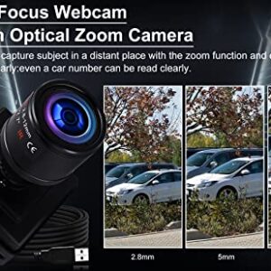 2.8-12mm Varifocal Lens Usb Camera High fps Full HD 1080p Web Camera with CMOS OV2710 Image Sensor,640X480@100fps USB2.0 Webcam Manual Zoom&Focus usb with Camera UVC for Use in Linux Windows Android