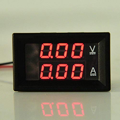 Digital Voltmeter Ammeter 3 Digit DC 0-100V 50A/100A Voltmeter Ammeter Gauge Dual LED Panel Red Blue(1)