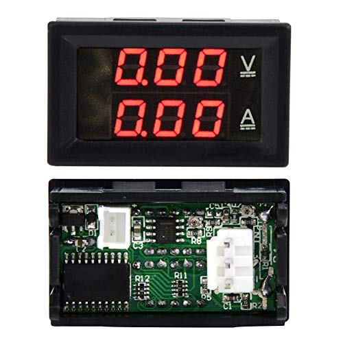 Digital Voltmeter Ammeter 3 Digit DC 0-100V 50A/100A Voltmeter Ammeter Gauge Dual LED Panel Red Blue(1)