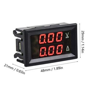 Digital Voltmeter Ammeter 3 Digit DC 0-100V 50A/100A Voltmeter Ammeter Gauge Dual LED Panel Red Blue(1)