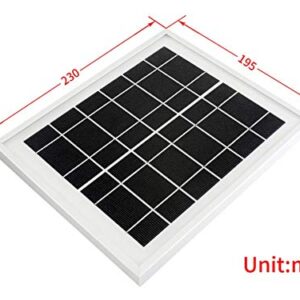 Waveshare Mini Solar Panel (6V 5W) with 156 Monocrystalline Cell for Solar Power Manager, Toughened Glass+ Anodic Oxidation Aluminum Alloy+ 0.25mm PET Material,6.0V ± 5% Voltage