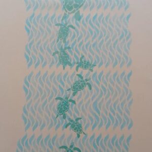 Sea Turtle Family Stencil - Sea Ocean Creatures Endangered Marine Animals Mylar Stencils for Drawing Painting Template Wall Stencil Reusable DIY Crafts - Image is 10.5" x 10.5" - The Artful Stencil