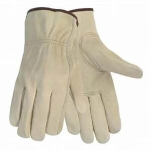 12 pair large leather work gloves. ideal hand protection all environments.