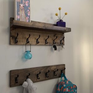 Coat Rack, Coat Hooks, Entryway Organizer Wall Mounted